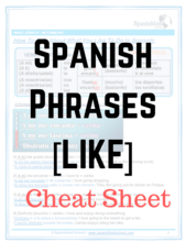 Spanish Phrases - "LIKE" [Cheat Sheet]