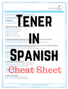 Tener in Spanish - Cheat Sheet [PDF]