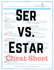 Ser vs. Estar – Cheat Sheet [PDF]