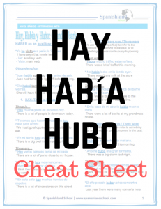 Hay, Había y Hubo - Cheat Sheet [PDF]